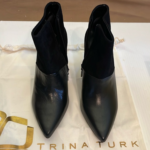 Trina Turk | Shoes | Trina Turk Marmont Ankle Boots Black Leather And ...